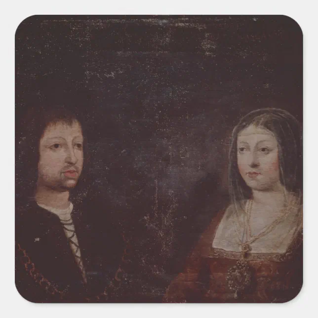 Ferdinand II of Aragon and Isabella I of Castile Square Sticker | Zazzle