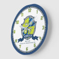 Fergus boys name meaning letter f green blue bear large clock | Zazzle