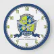Fergus boys name meaning letter f green blue bear large clock | Zazzle