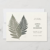 Fern Botanical Modern Minimal Woodland Wedding Save The Date | Zazzle