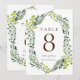 Fern Eucalyptus Hand-Drawn Greenery Table Number | Zazzle