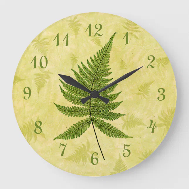 Fern Large Clock | Zazzle