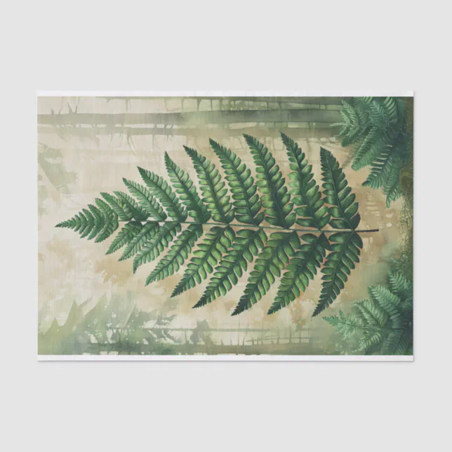 Fern Leaves Botanical Decoupage Tissue Paper | Zazzle