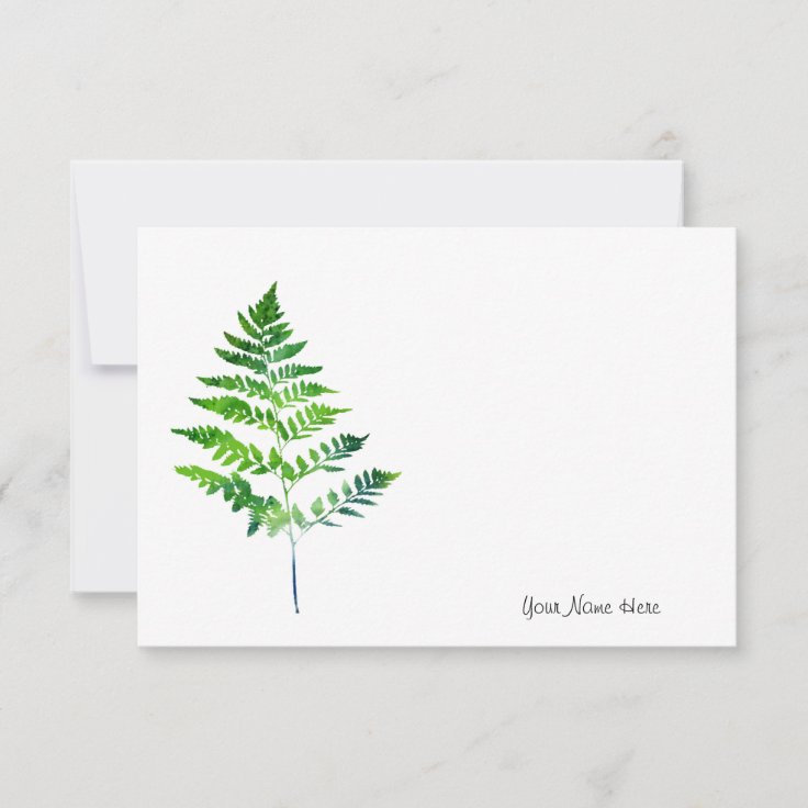 Fern Leaves Note Card | Zazzle