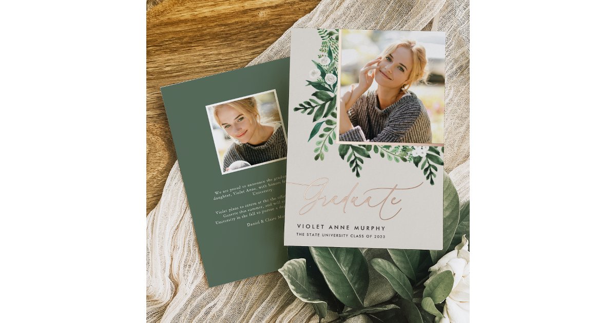 Fern | Photo Graduation Announcement | Zazzle