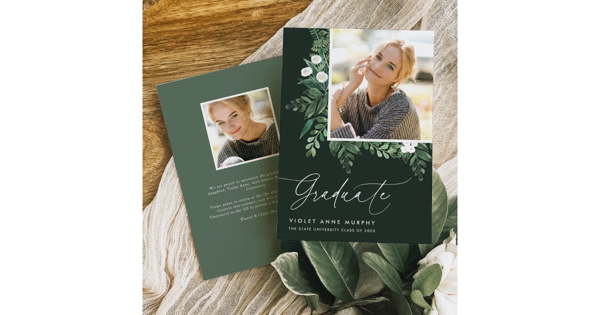 Fern | Photo Graduation Announcement | Zazzle