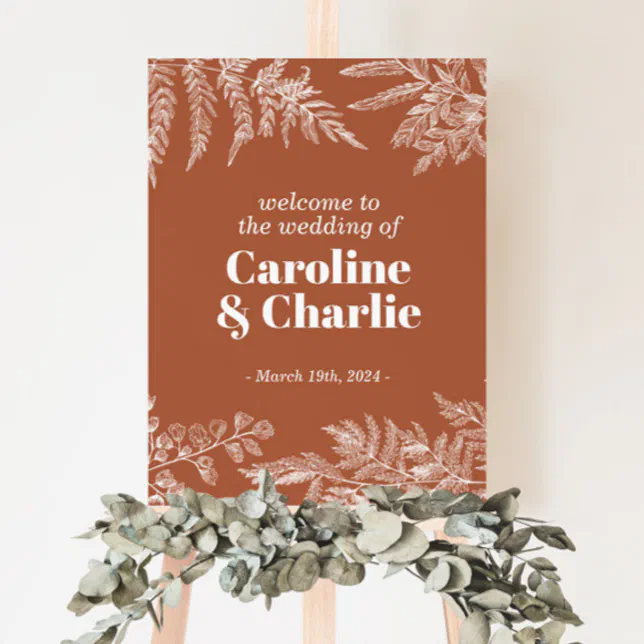 Fern Woodland Wedding Welcome Sign | Zazzle