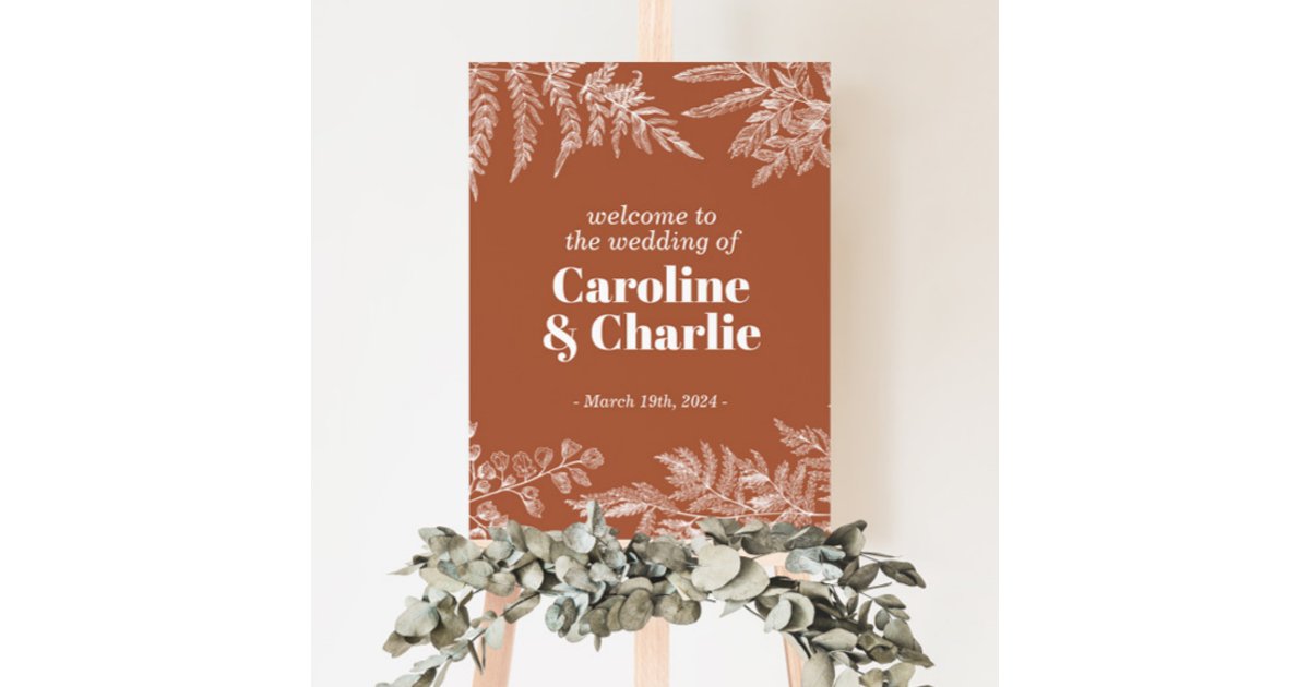 Fern Woodland Wedding Welcome Sign | Zazzle
