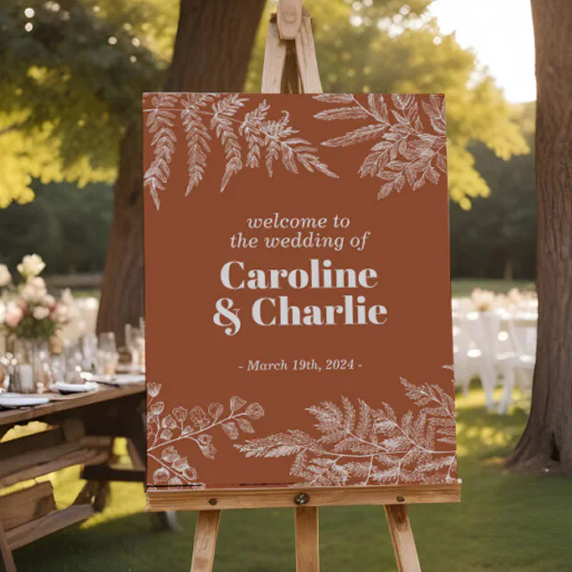 Fern Woodland Wedding Welcome Sign | Zazzle