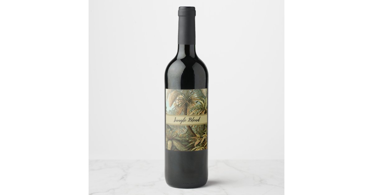 Ferns Palm Tree Antique Botanical Ferns Art Wine Label | Zazzle