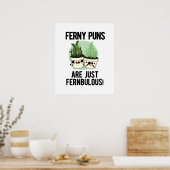 Ferny Puns Are Just Fernbulous Funny Plant Pun Poster | Zazzle