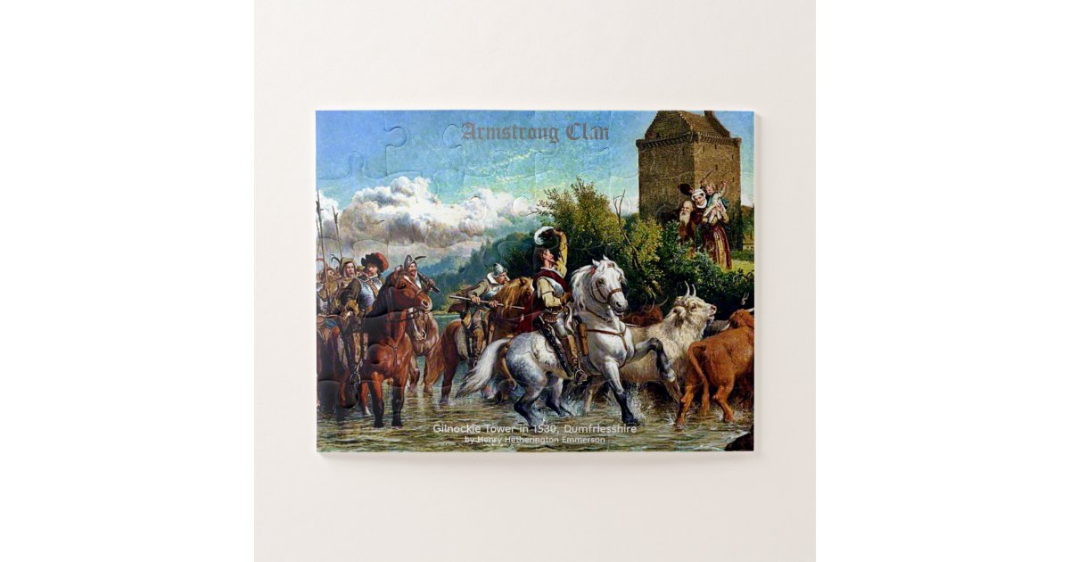 Ferocious Armstrong Scottish Border Clan Castle Jigsaw Puzzle | Zazzle