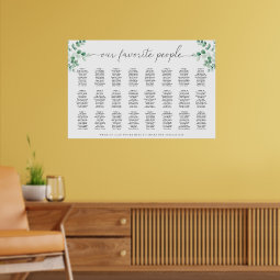 Ferras Greenery 24 Table Seating Chart Poster | Zazzle