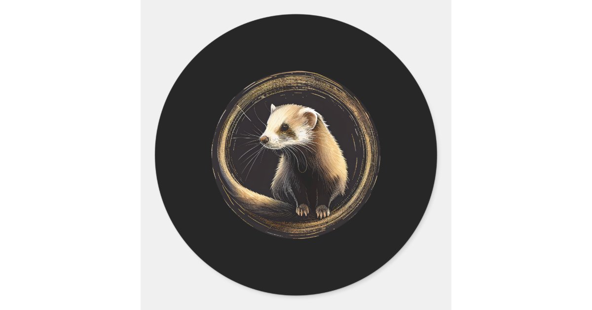 Ferret Animal Wildlife Ferrets Classic Round Sticker | Zazzle