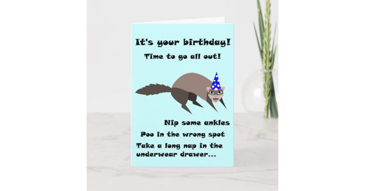 Ferret Birthday Card | Zazzle