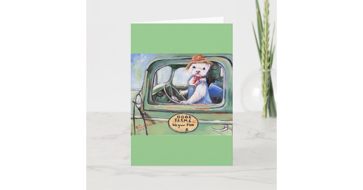 Ferret Farmer Dook Farm Blank Card | Zazzle