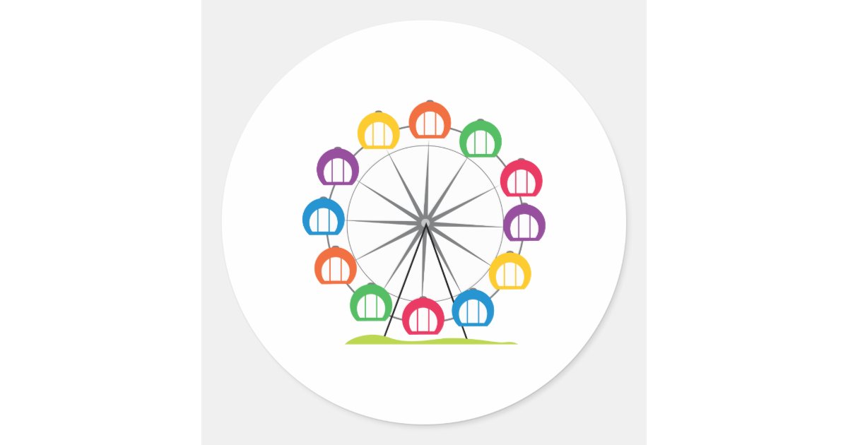 Ferris Wheel Classic Round Sticker | Zazzle