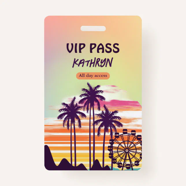 Festival Bachelorette Weekend Itinerary VIP Badge | Zazzle