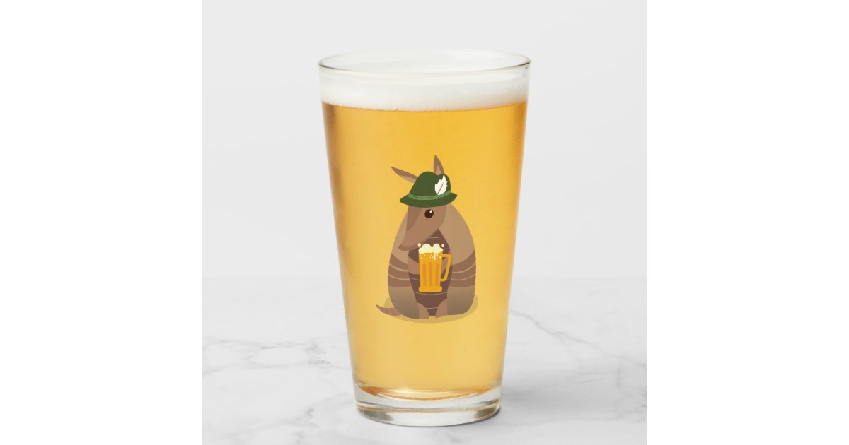 Festival Beer Drinking Armadillo Texas Glass | Zazzle