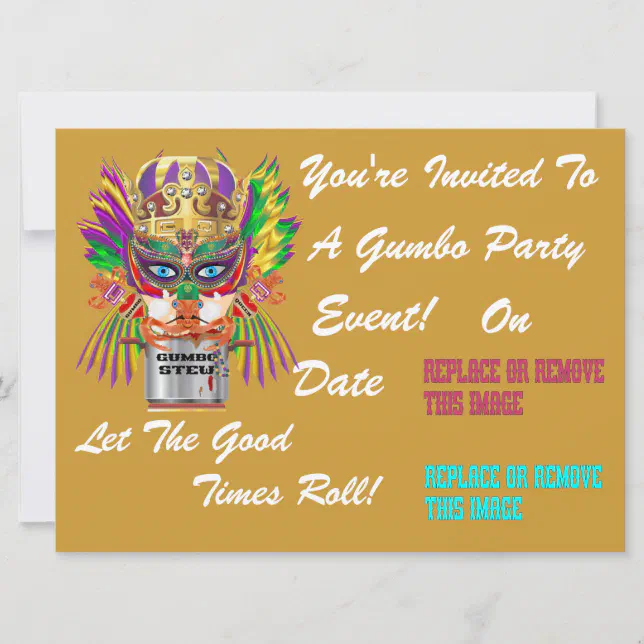 Festival Gumbo Queen View Hints please Invitation | Zazzle