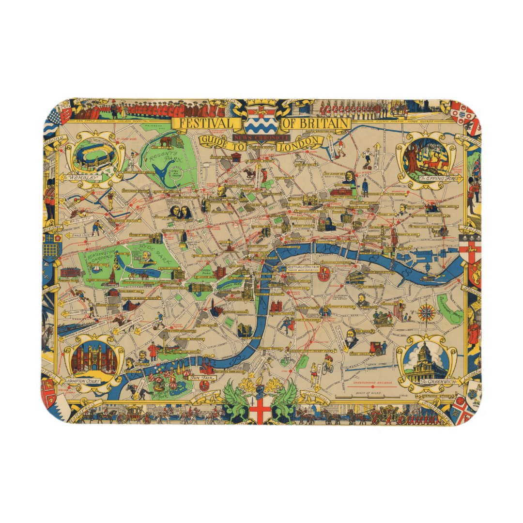 Festival of Britain: Guide to London Map Magnet | Zazzle