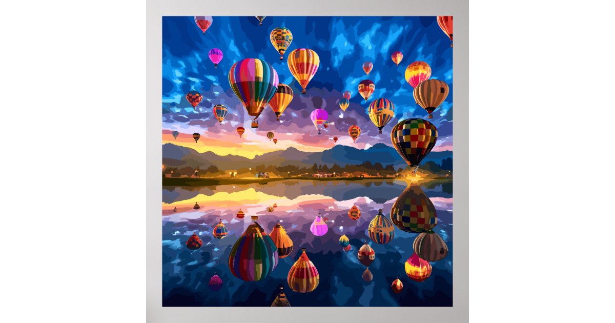 Festival of Hot Air Balloons Poster | Zazzle