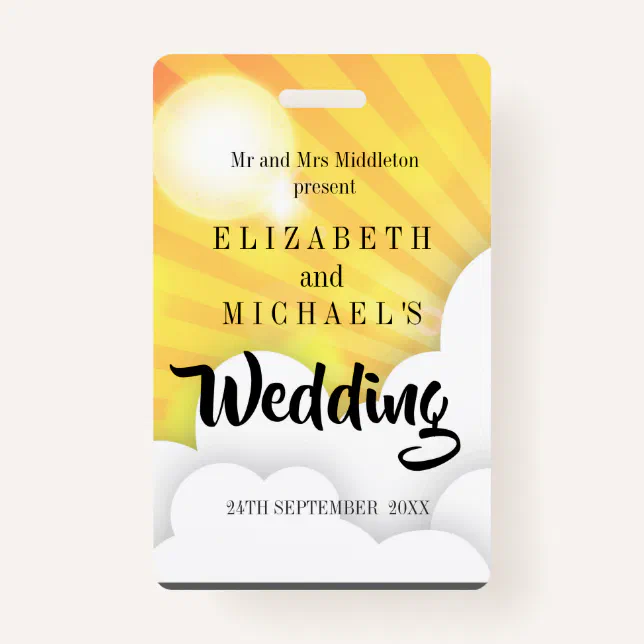 Festival Theme Fun Wedding Invitation Badge | Zazzle