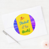 Festive "A+ Student of the Month!" Sticker | Zazzle