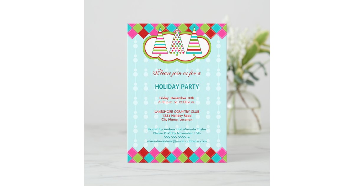 Festive and Colorful Holiday Season Party Invitation | Zazzle