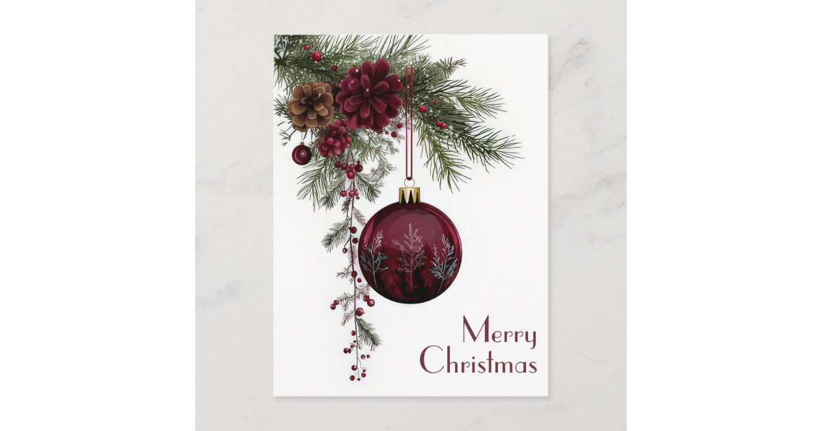 Festive and elegant Christmas Greeting Postcard | Zazzle