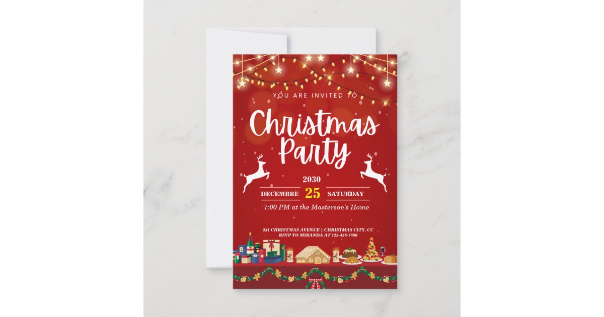Festive and Stylish Christmas Party Invitations | Zazzle