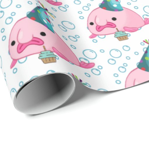 Festive Blobfish Birthday Wrapping Paper | Zazzle