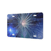 Festive Blue Fireworks License Plate | Zazzle