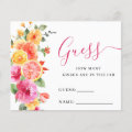 Festive Bright Flower Guess How Many Game Card Flyer | Zazzle