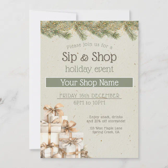 Festive business Holiday Event marketing Invitation | Zazzle