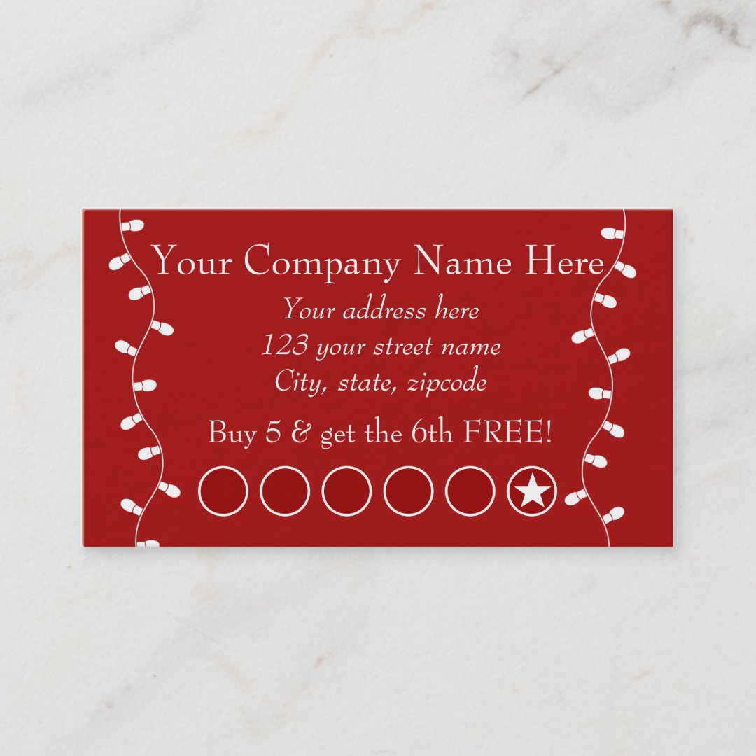 Festive Business Promotional Punch Card | Zazzle