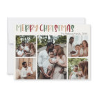 Festive Casual Colorful Christmas Five Photo Holiday Card | Zazzle