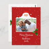 Festive Cheeky Santa - Custom Photo - Personalized Postcard | Zazzle