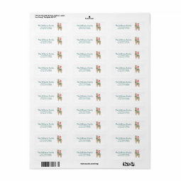 Festive Christmas Alpaca Label | Zazzle