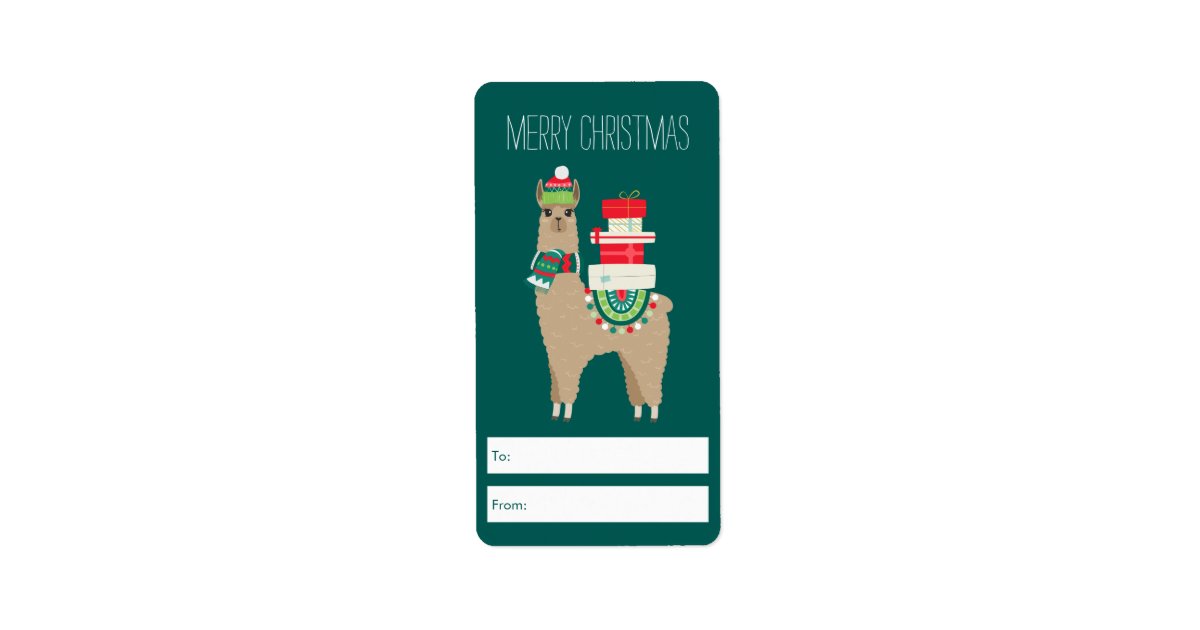 Festive Christmas Alpaca Personalized Gift Tags | Zazzle