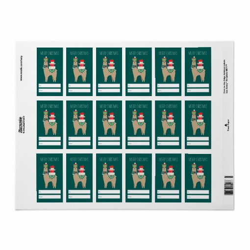 Festive Christmas Alpaca Personalized Gift Tags | Zazzle