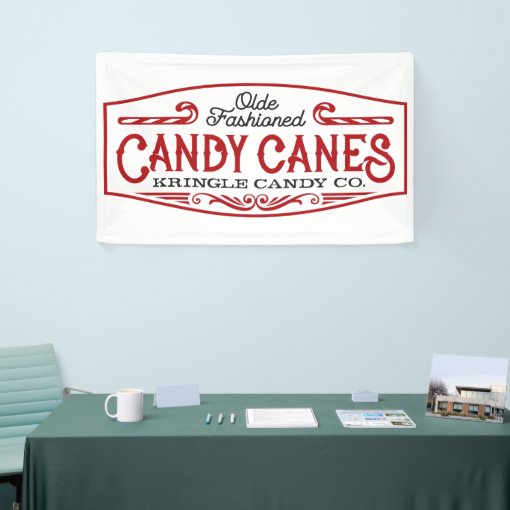 Festive Christmas Candy Cane company candy bar Banner | Zazzle