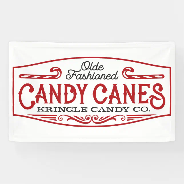 Festive Christmas Candy Cane company candy bar Banner | Zazzle