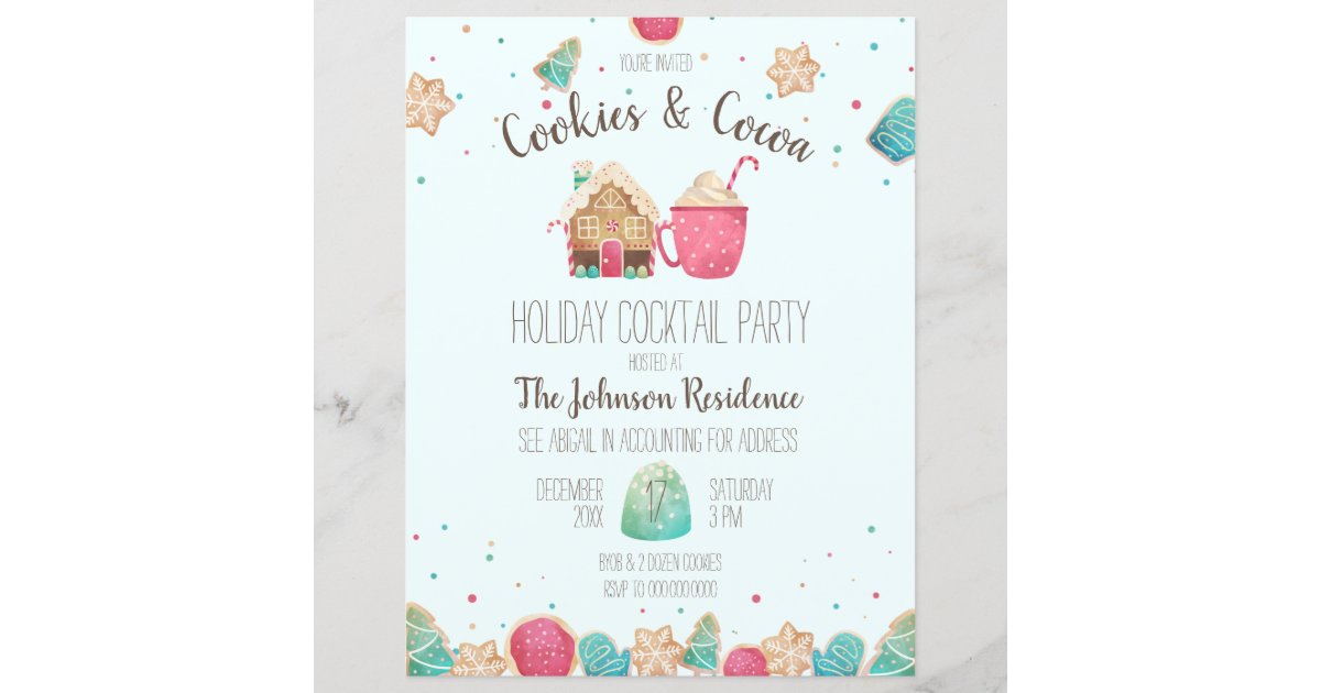 Festive Christmas Cookie Exchange Party Flyer | Zazzle