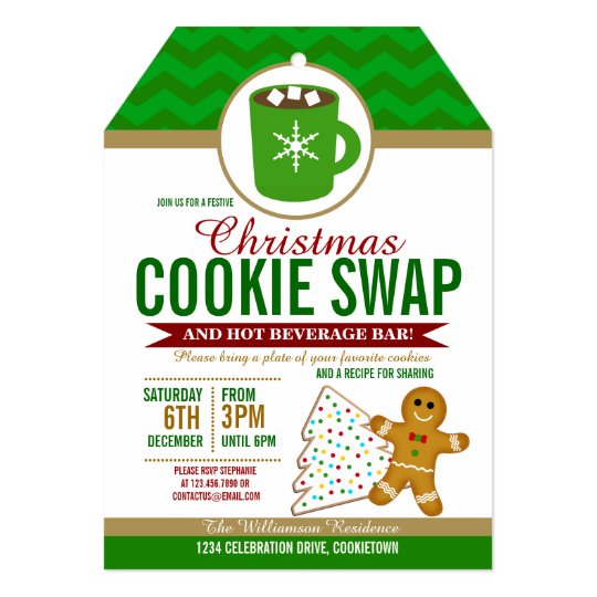 Festive Christmas Cookie Swap Party Invitation | Zazzle.com