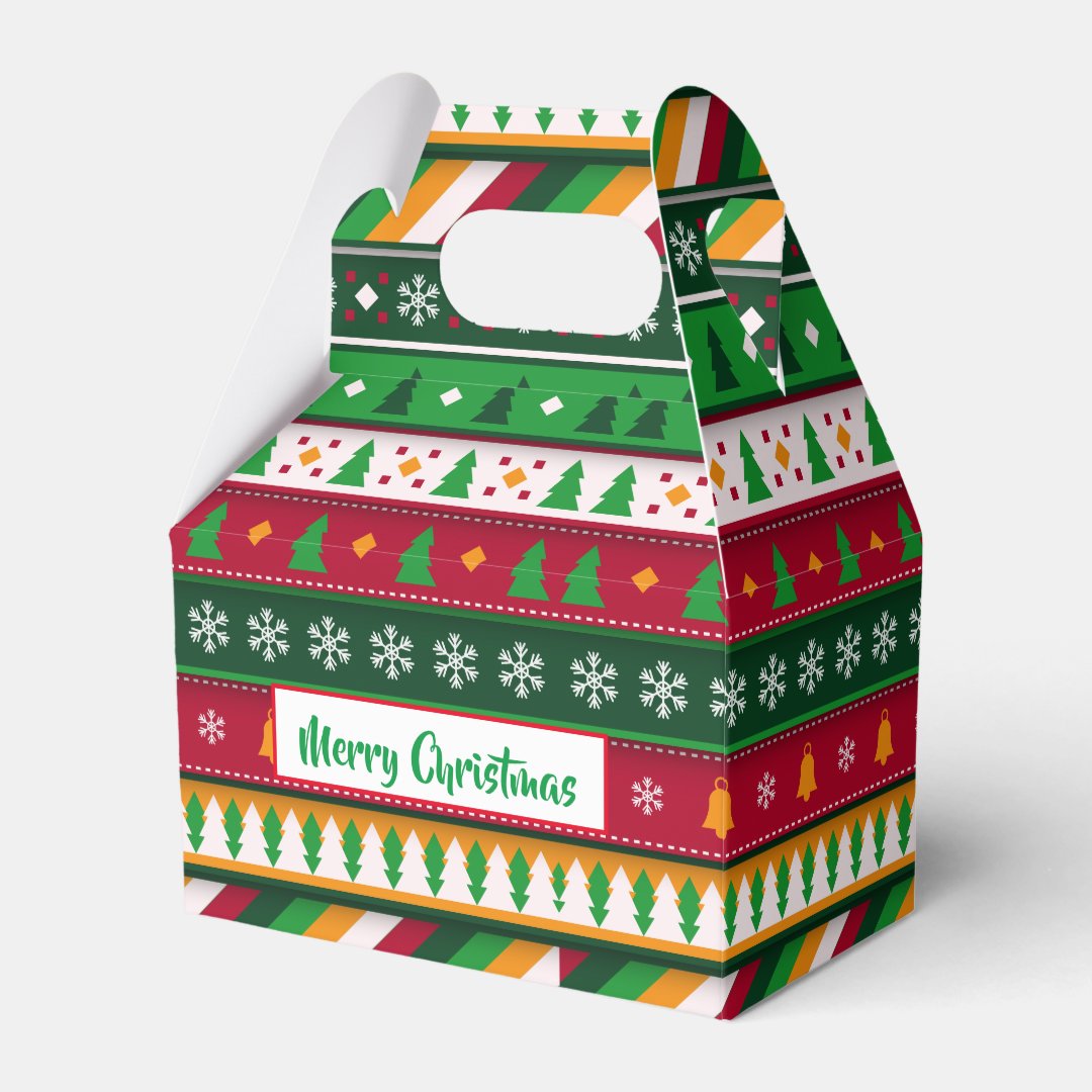 Festive Christmas Favor Box | Zazzle