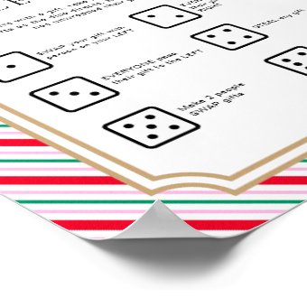 Festive Christmas Gift Exchange Dice Game Sign | Zazzle