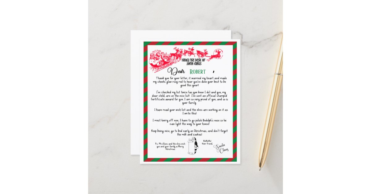 Festive Christmas letter from Santa | Zazzle