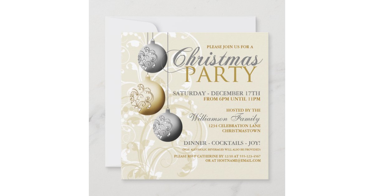 Festive Christmas Party Invitation | Zazzle