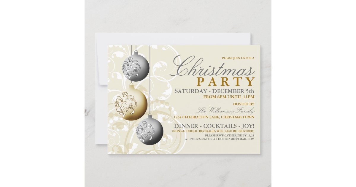 Festive Christmas Party Invitation | Zazzle